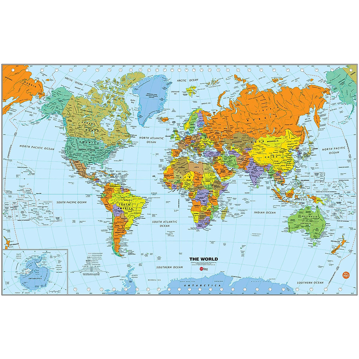 Pen + Gear World Dry Erase Map