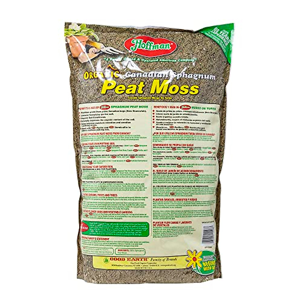 Hoffman 15503 Canadian Sphagnum Peat Moss, 10 Quarts