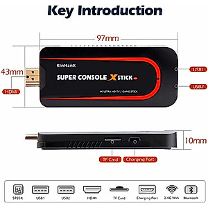 Relemo Super Console X Stick Retro Game Console Built-in 50000+ Games 4k Output Plug and Play Video Game Console with 2 Controllers for PS1/PSP/N64/MD (128G)