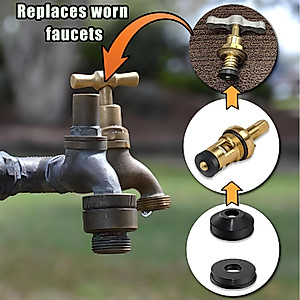 116 PCS Faucet Washer Assortment Kit Outdoor Faucet Repair Kit with Brass Screws Flat and Beveled Washers for Use with Assorted Quick-Opening Style Faucets Stem Worn Out Washer Replacements (116 PCS)