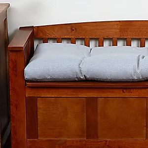 Klear Vu The Gripper Omega Non-Slip Tufted Bench Cushion for Indoor Furniture, Entryway Storage, Bay Window, Corner Nook or Piano Seat, 43 Inches, Gray