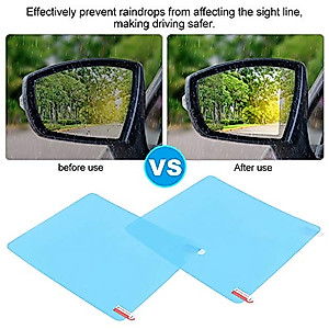 Rainproof Rear View Mirror Film,Rearview Mirror Sticker,Car Rainproof Rearview Mirror Sticker Anti Fog Protective Film Rain Shield 175x200mm