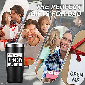 KIKERRO Fathers Day Dad Gifts from Daughter, Birthday Christmas Gift for Men Stepdad, 20 oz Tumbler Mug, Black