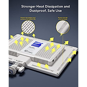 RALENO Led Video Light, Built-in 4000mAh*2 Battery 3200-5600K CRI95+ 0-100% Brightness Adjustment on Camera Light, for Vlog Lighting Video Conference YouTube Studio Photography