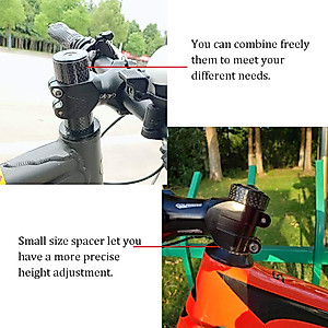 ONGHSD 9 Pieces/Set Carbon Fiber Bike Headset Spacer Kit 1/2/3/5/8/10/15/20/30mm MTB Bike Headset Rings Bicycle Headset Spacer Kit Fits for 1 1/8 Inch Road Mountain Bike Stem Spacers