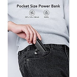 Mini Portable Charger For iPhone,VRURC Power Bank 5000mAh,PD 20W Fast Charging Slim Rechargeable Battery Compatible With iPhone 14/14 Plus/Pro/Max/13 Mini/13/Pro/Max/12/12 Mini/12 Pro/11 Pro Max-Black