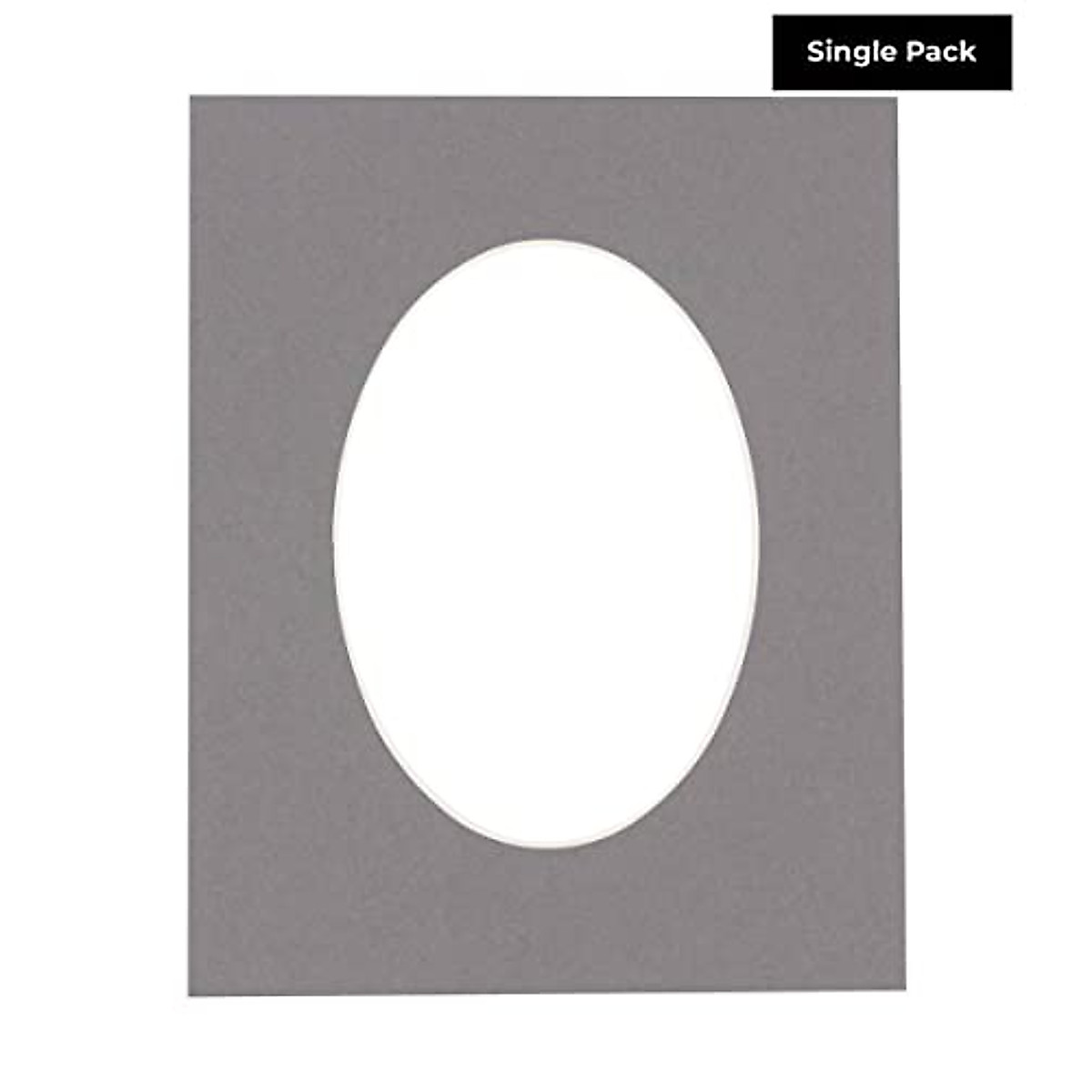 16x22 Mat Bevel Cut for 12x20 Photos - Precut Charcoal Oval Shaped Photo Mat Board Opening - Acid Free Matte to Protect Your Pictures - Bevel Cut for Family Photos, Pack of 1 Matboard Show Kit With