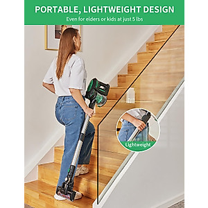 Vactidy Cordless Vacuum Cleaner, 20000Pa Powerful Suction, Rechargeable Battery, 6-in-1 Lightweight Stick Vacuum, Up to 35 Mins Runtime, for Hard Floor Carpet Pet Car Cleaning