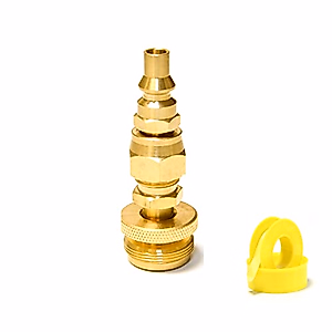 1LB Propane Disposal Adapter Fitting, 1LB Disposal Tank Regulator Adapter with 1/4' Quick Connect Disconnect Plug, and 1/4'' Male 1' x 20 Male Throwaway Cylinder, for Portable BBQ Grill