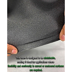 FabricEmpire 1/8'' Medium Density 60'' Wide Stretch Charcoal Foam for Arts and Crafts, Vinyl, Home & Automotive Upholstery Projects (Sold by Continuous Yard)