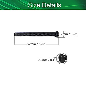 Yinpecly M4x50mm Button Head Socket Cap Screw Carbon Steel Fastener Rustproof Fully Threaded Fitting Hex Drive Cap Bolts Black 20Pcs