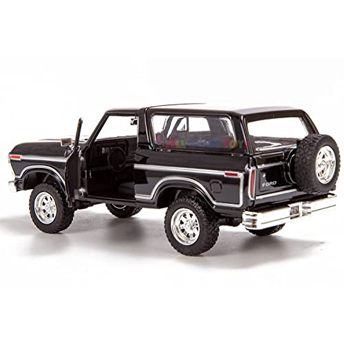 1978 Ford Bronco Ranger XLT 1:24 Diecast Model Car SUV SUT Black with Cap Truck Motormax 79371