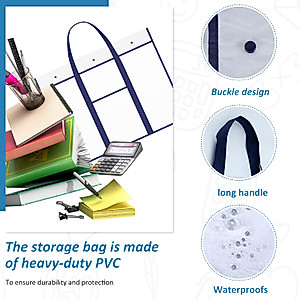 3 Pcs Large Poster Storage Bag 31.5'' x 25.5'' Bulletin Board Holder Art Portfolio Case PVC Art Portfolio Container Bulletin Board Storage Box with Pocket for Teachers Artist Classroom Organization