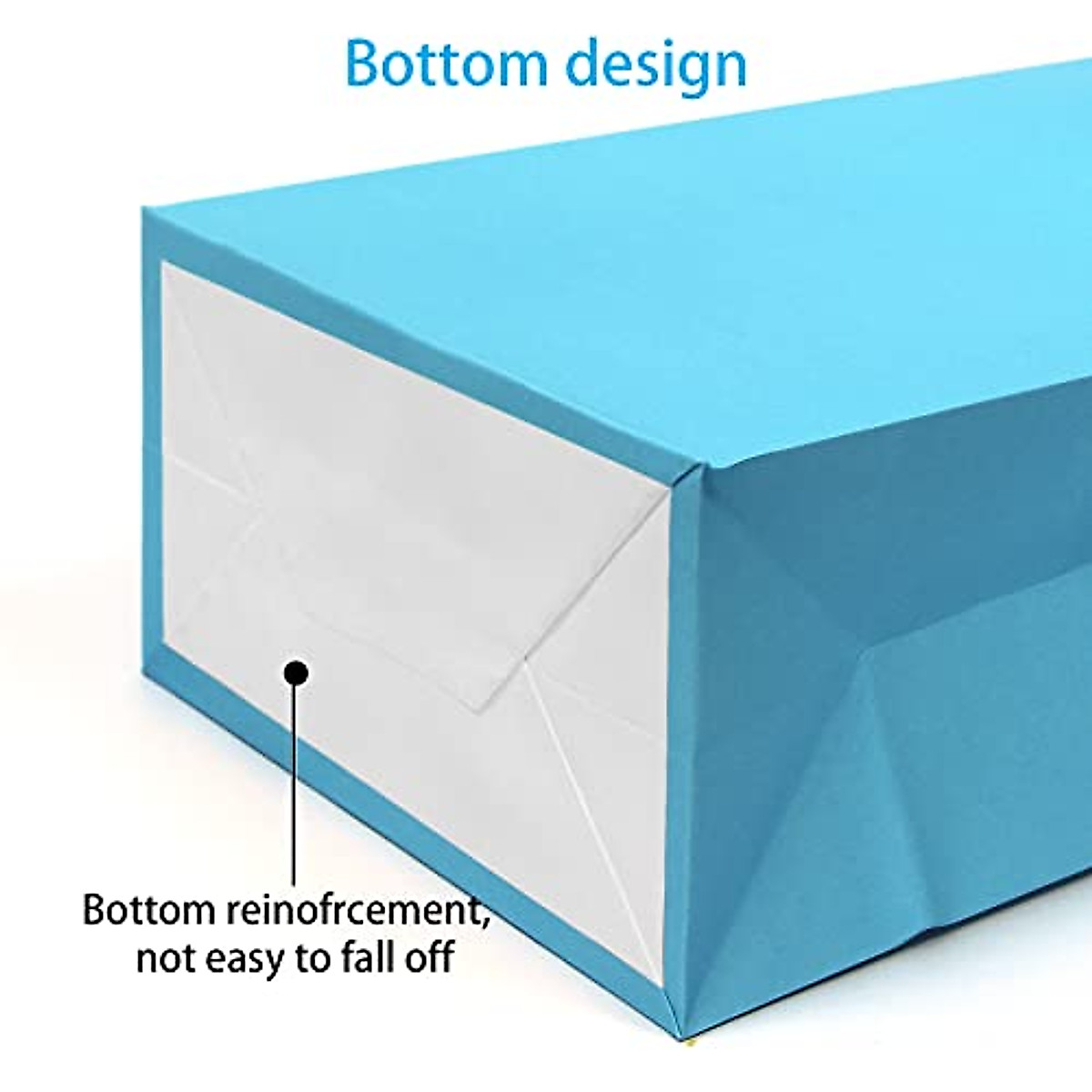 ADIDO EVA 25 PCS Small Gift Bags Blue Kraft Paper Bags with Handles for Party Favors (8.2 x 6 x 3.1 In)