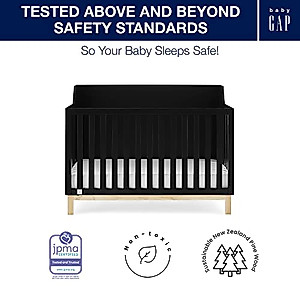 GAP babyGap Oxford 6-in-1 Convertible Crib - Greenguard Gold Certified, Ebony/Natural