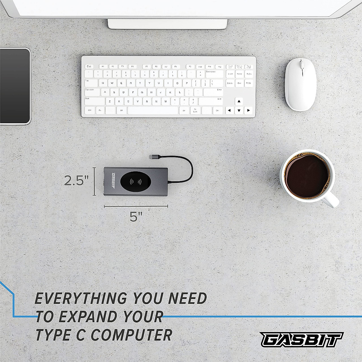 Docking Station USB-C Dual Monitor 15 in 1 for MacBook Pro/Air/Dell/Lenovo/HP. with Wireless Phone Charger. Dongle to 4K HDMI. VGA, SD/Micro SD Card Reader. Ethernet. 1 USB-C-PD. Audio Jack.