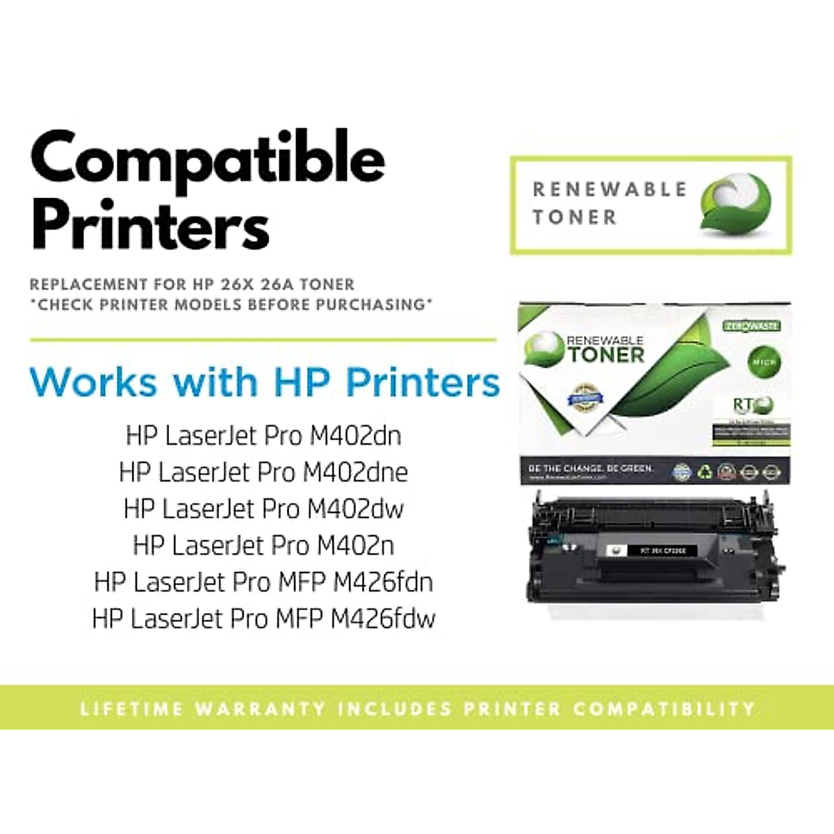 RT 26A CF226A MICR Ink Compatible with HP Pro M402n M402dn M402d M402dw MFP M426fdw M426fdn M426dw | 26X CF226X Check Printer Toner Cartridge (Pack of 2)