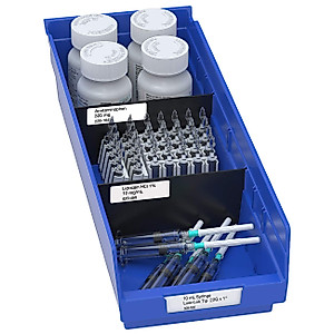 Akro-Mils 40130 Crosswise Width Plastic Divider for 30130, 30138, 30164 Shelf Bin Storage Bins, Black, (24-Pack)