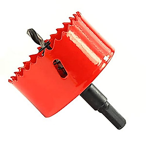 2-3/4 inch Hole Saw with Arbor Mandrel,HSS Bi-Metal & Heavy Duty Steel Design, for Metal,Stainless Steel,Cornhole Boards,Drywall,Plastic,Brass,Aluminum,Iron and Wood(70mm)