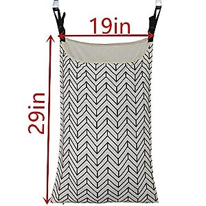 HDHYK Adjustable Space Saving Door Hanging Laundry Hamper Bag Dorm Laundry Bag,Wide Open Top Over The Door Laundry Hamper with Free Hanging Hooks