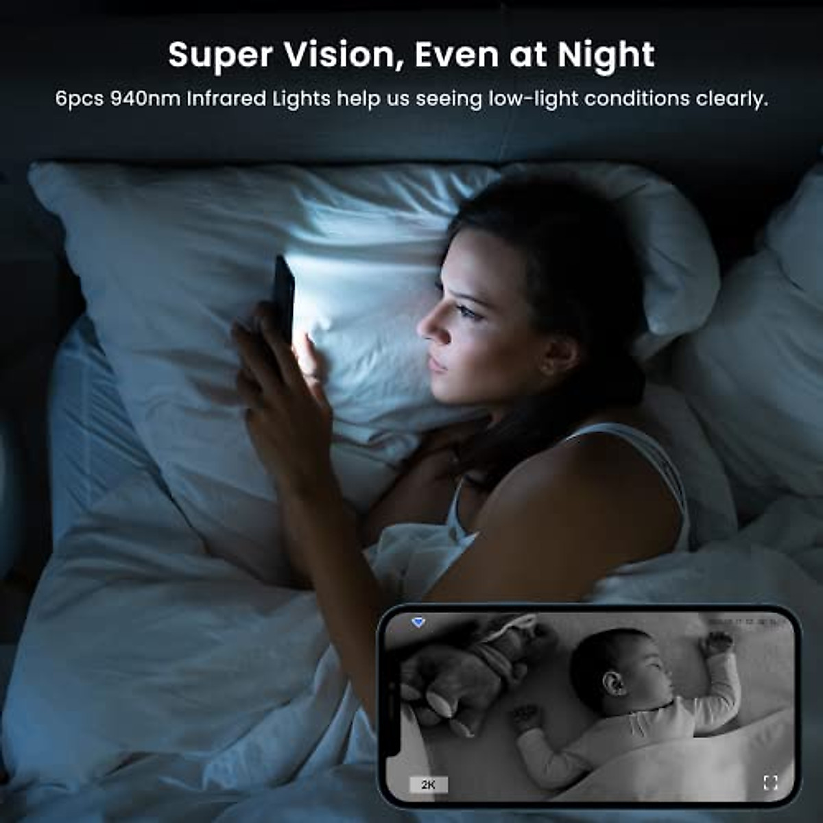 WiFi Camera 2K, Galayou Indoor Home Security Cameras for Baby/Elder/Dog/Pet Camera with Phone app,24/7 SD Card Storage,Works with Alexa & Google Home G7