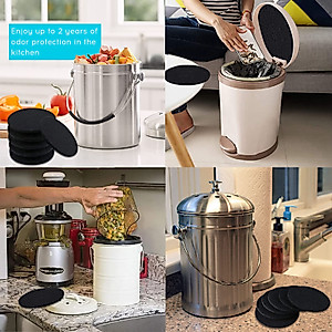 Charcoal Filters for Compost Bucket, 6 Pack Compost Filters for Kitchen Compost Bin Pail Replacement Filter Countertop Home Bucket Refill Sets, Round