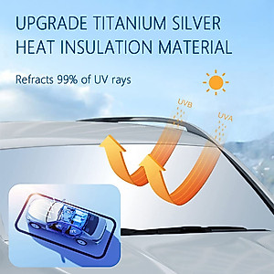 240T Thickened Automotive Glass Sunshade and Comes with Storage Bag,Keep Car Interior Cool,Universal Windshield Sun Shade Fit for Cars,Trucks,SUVs (L(57.08 * 31.5 inch))