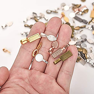 OBSEDE 120Pcs Glue on Bails for Pendants Jewelry Making Necklace Earring Bail Scrabble Making Supplies Glass Cabochon Tiles Pendant