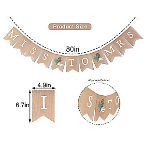 Miss to Mrs Burlap Banner - Greenery Bridal Shower Decorations, Greenery Shower Banner, Rustic Bridal Shower Decor, Miss to Mrs Banner Sign, Best Party Supplies