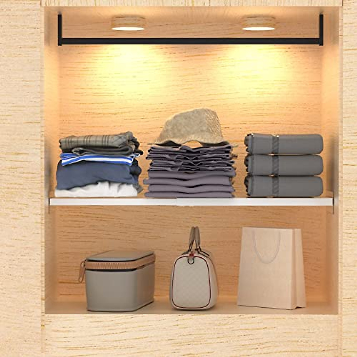 Cabinet Shelf Organizer Expentable Heavy Duty Metal Storage Shelves Organizer DIY Divider Separator Shelves for Cabinet Wardrobe Cupboard Kitchen Bedroom Closet, 2pack