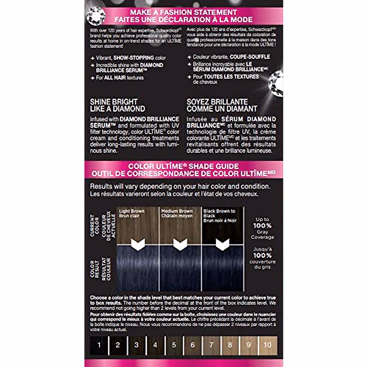 Schwarzkopf Color Ultime Metallic Permanent Hair Color Cream, 3.45 Glossy Steel