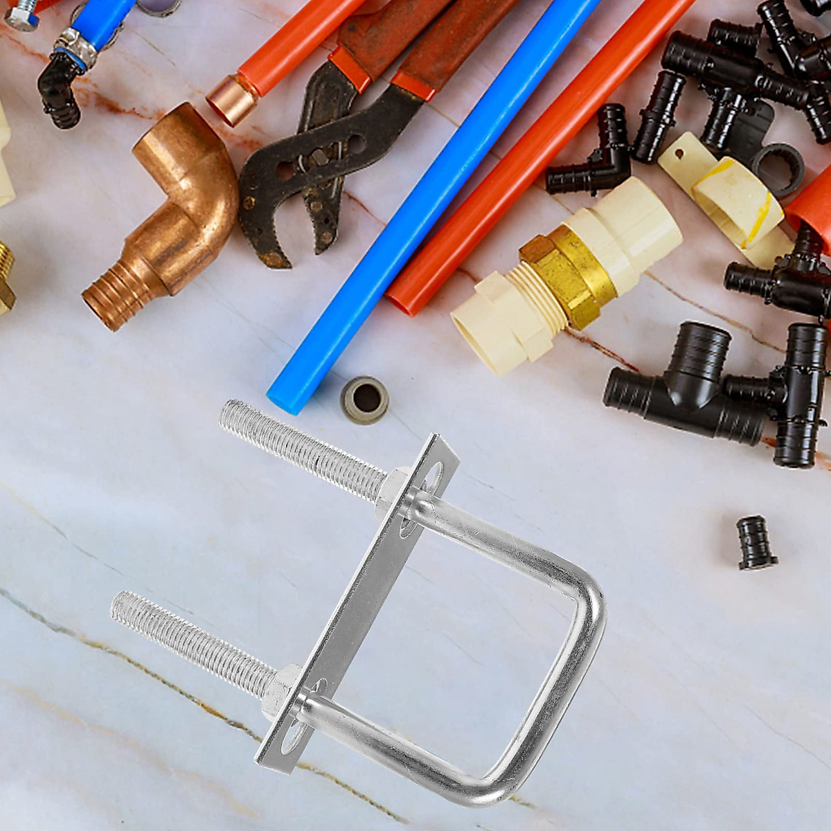 U Bolt Clamp Galvanized Steel u Shape Bolts U Bolt for Hardwares U-bolt Fastener Galvanized Steel Bend Bolts U Bolts with Nuts U-bolts for Trailer Heavy Duty U-bolts Square u Bolt