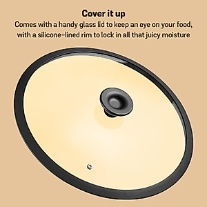 Meyer Accent Series Hard Anodized Nonstick Stirfry/Wok with Helper Handle and Glass Lid, 12.75 Inch, Matte Black