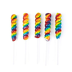 Twisty Lollipop, Rainbow Twist Lollipops Individually Wrapped Bulk, Kid's Lollipops Candy for Birthday, 12g Mixed Fruit Flavor 30 Pack