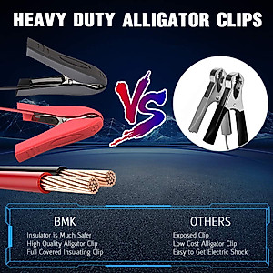 BMK 12V 5A Smart Battery Charger Portable Battery Maintainer with Detachable Alligator Rings Clips Fast Charging Trickle Charger for Car Boat Lawn Mower Marine Sealed Lead Acid Battery