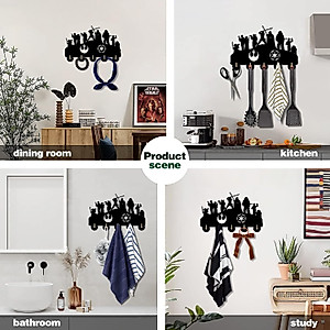 Wall Hanger Wall Hook Key Holder Key Hanger Wall Key Rack Wood Wall Key Holder with 5 Metal Hooks Personalized Gift Home Housewarming Gift S2