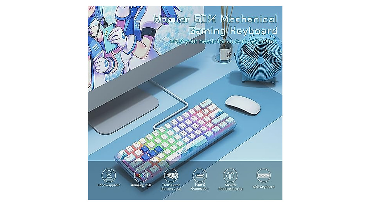 Womier WK61 60% RGB Mechanical Gaming Keyboard