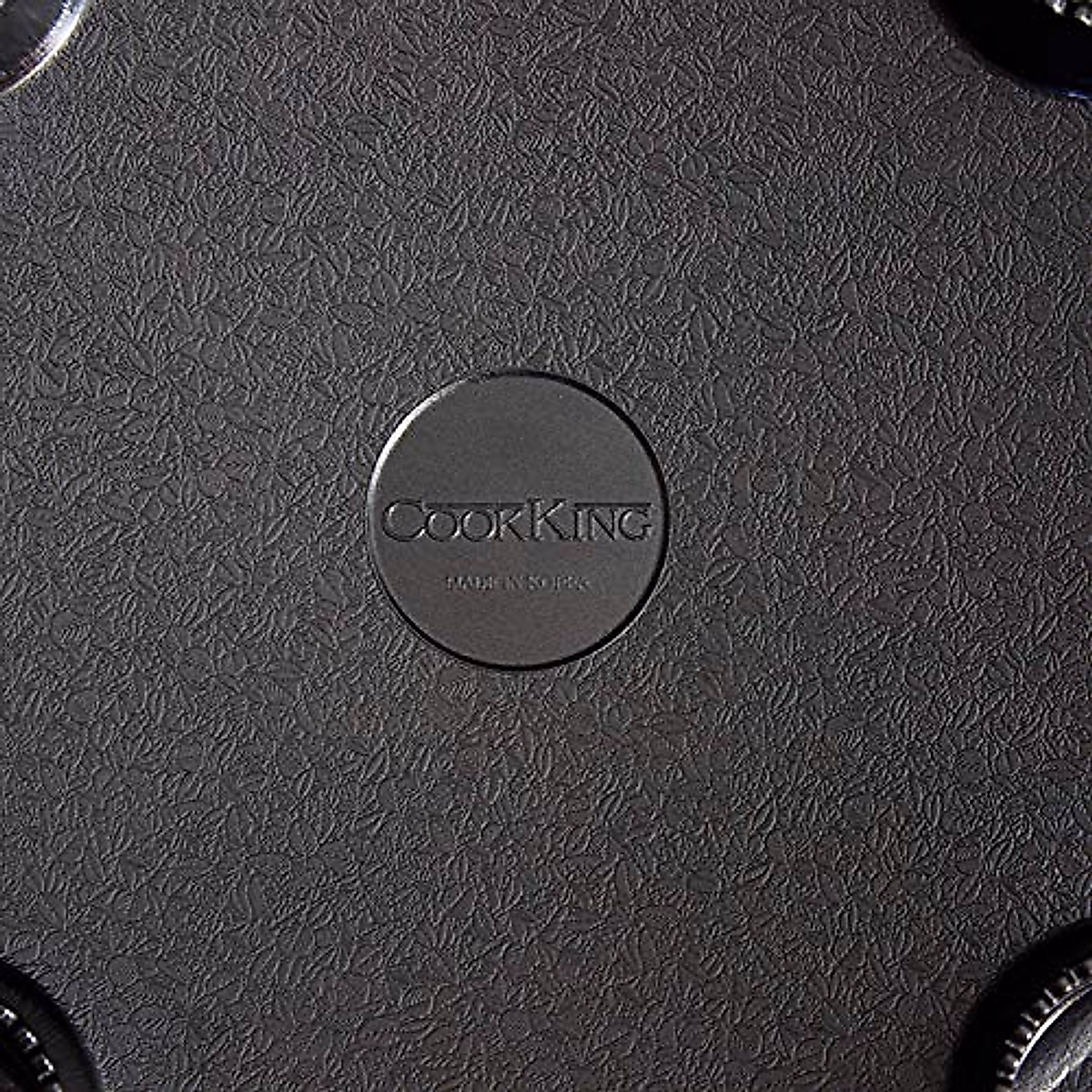CookKing - Master Grill Pan, Korean Traditional BBQ Grill Pan - Stovetop Nonstick Indoor/Outdoor Smokeless BBQ Cast Aluminum Grill Pan