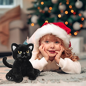 SuzziPals Coolable & Heatable Grumpy Black Cat Stuffed Animals, Lavender Scented Microwavable Plush Toys Heating Pad for Soothing & Period Discomfort, Kitty Plushie for Bedtime Cuddle, Warming Gift