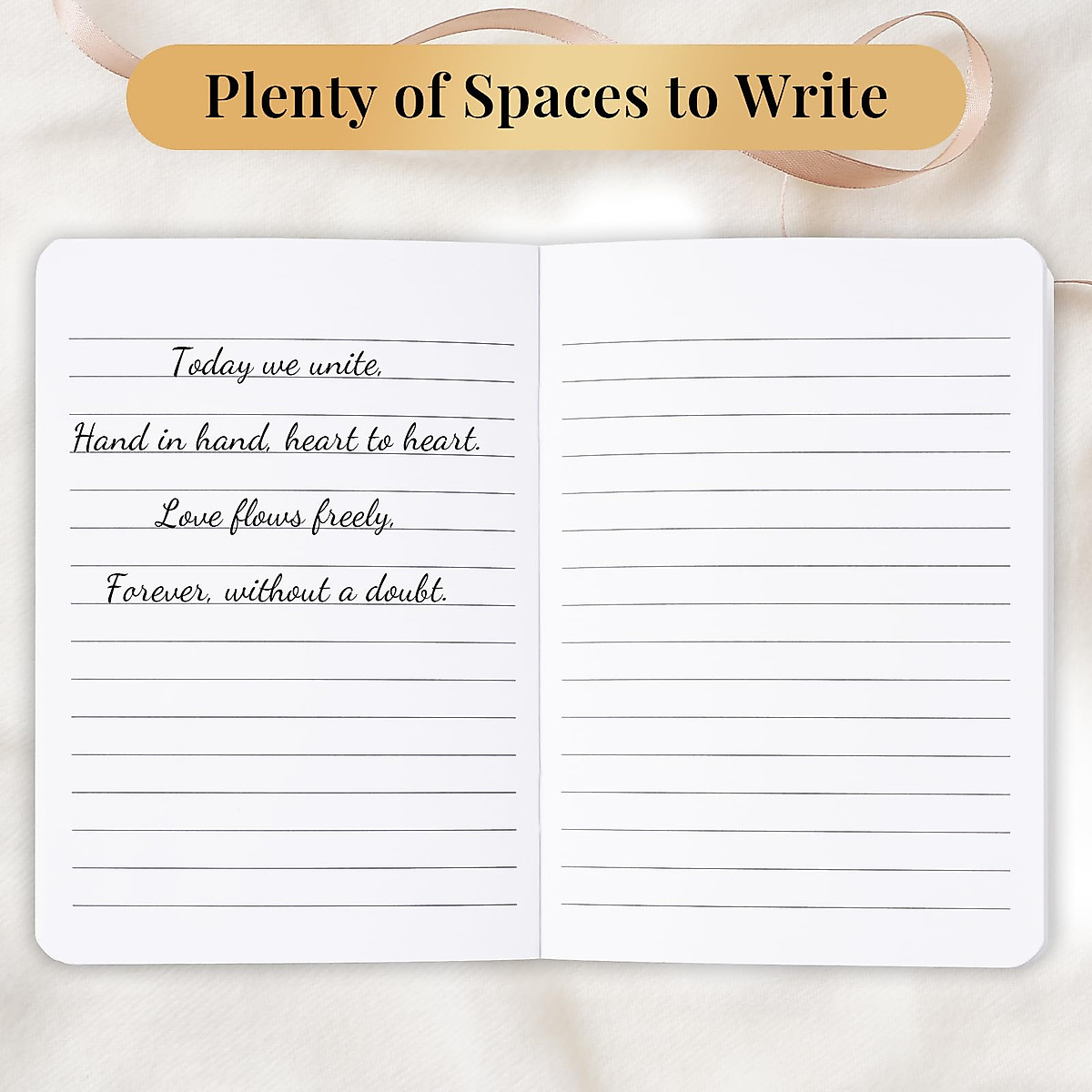 URSUNSHINE Vow Books His and Hers - Wedding Vow Books with Gold Foil Lettering, 5.5" X 4", Plenty Space to Write for Your Vows, Perfect Essentials for Your Wedding Day/Aniversaries - Black & White