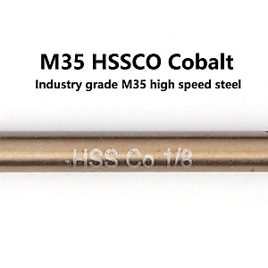 VALYRIANTOOL 1/8" Cobalt Drill Bits(20PCS), M35 HSSCO High Speed Steel Double Ends Stubby Body Twist Drill Bit Set for Hardened Metal, Stainless Steel, Cast Iron, Plastic and Wood