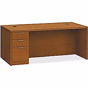 HON Left Pedestal Desk, 72 by 36 by 29-1/2-Inch, Bourbon Cherry