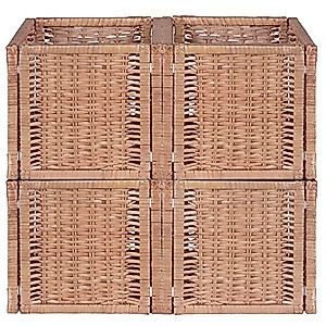 Niche Cubo Set of 4 Full-Size Foldable Wicker Storage Basket- Natural