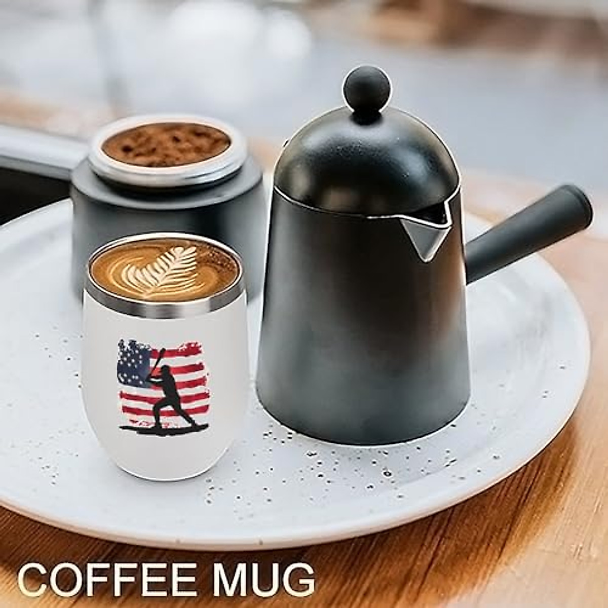 Baseball 4th Of July Men USA Flag Insulated Tumbler with Lid Stainless Steel Coffee Mug Cute Wine Tea Water Cup White-style