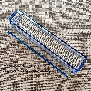 8 Inch 5X Blue Raised Domed Bar Magnifier 7513B with Reading Tracking Line Optical Tool Bar Magnifying Glass