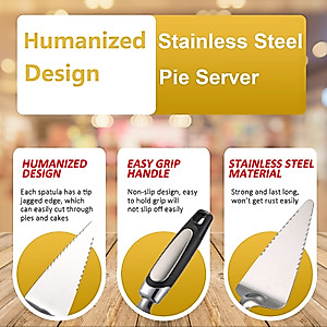 10 Pcs Pizza Spatula Pie Server Set Stainless Steel Pizza Spatula Cake Cutter Serrated Cake Server Tart Dessert Pie Slicer with Comfortable Handle for Wedding Birthday Kitchen Cutting Serving Utensils