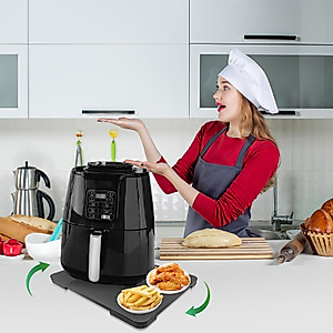 Appliance Slider 360° Rolling Tray for Coffee Maker Bamboo Coffee Pot Slider Tray for Countertop Rotation Sliding Tray with Wheels, Kitchen Appliances Mat Easily from Under The Cabinet (12.79"×15.75")