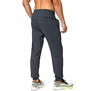 G Gradual Men's Sweatpants with Zipper Pockets Athletic Pants Traning Track Pants Joggers for Men Soccer, Running, Workout (Grey, Large)