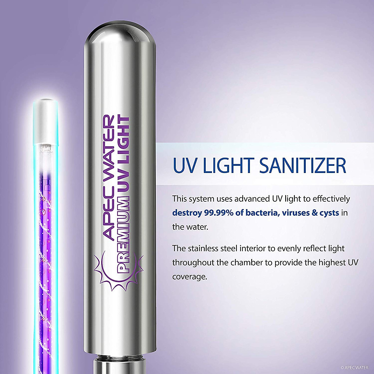 APEC Intense Stainless Steel Ultra-Violet Sterilizer Water Filtration Kit UG-UVSET-1-4-SS