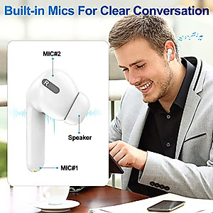 kurdene P30 Upgraded Wireless Earbuds Bluetooth 5.3 Immersive Deep Bass Hi-Fi Stereo Sound Built-in Mic with Environmental Noise Canceling Lightweight Earphones for iOS, Android, Workout